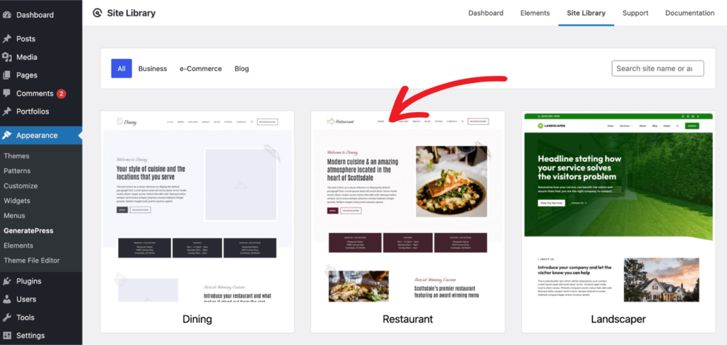 Introducing Dining and Restaurant Starter Sites for GeneratePress ...
